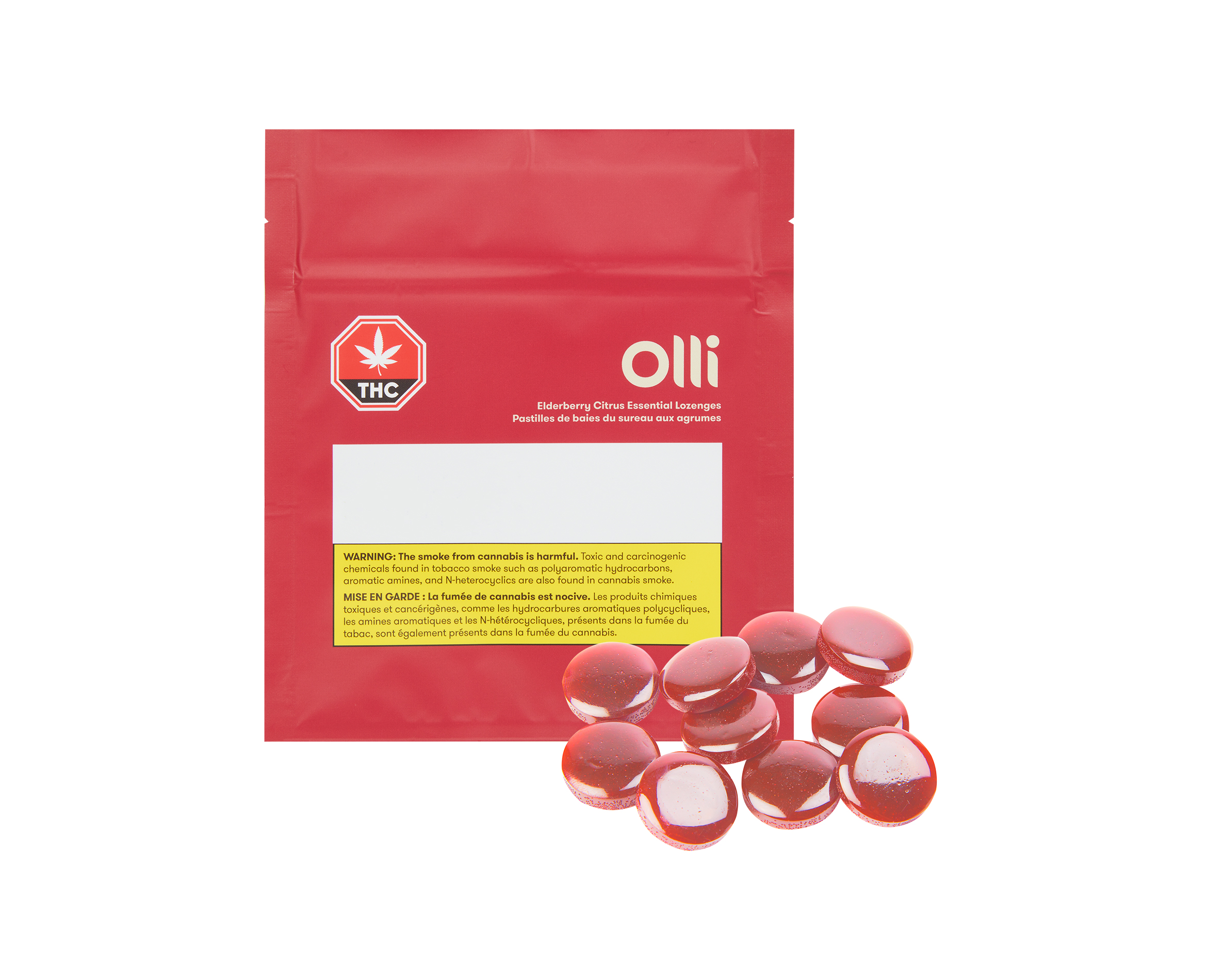 Olli Elderberry Citrus Essential Lozenges | CBD THC Lozenges