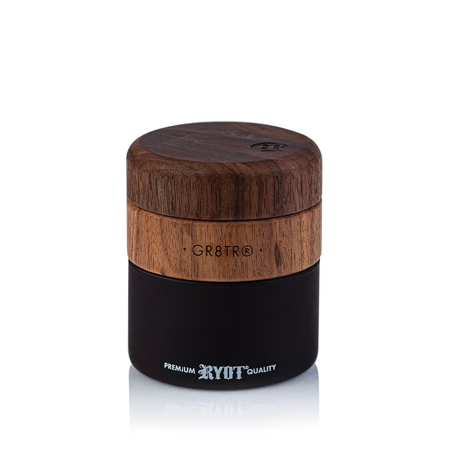 RYOT Walnut GR8TR Grinder – Best Herb Grinder with Glass Jar | MyMedi.ca