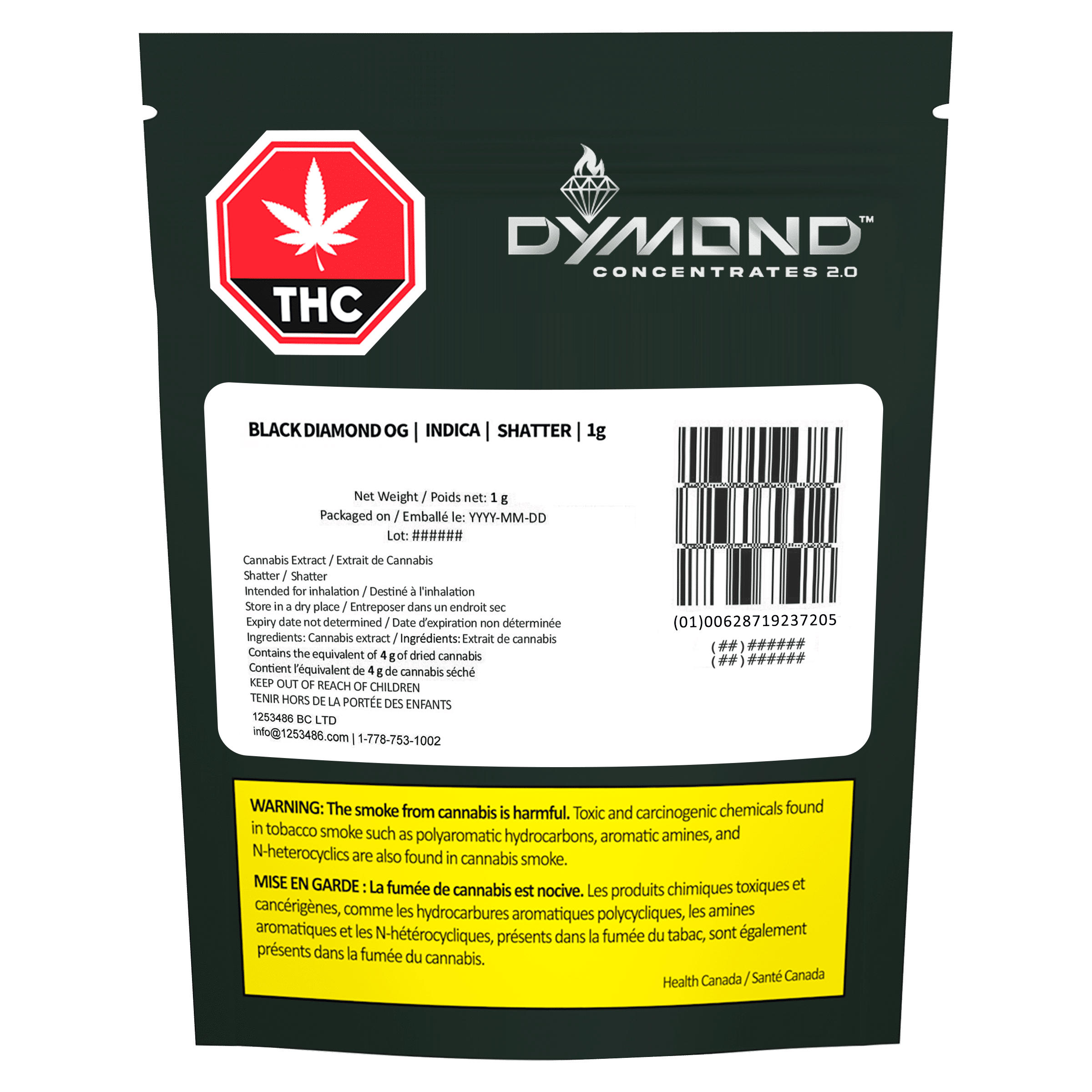 Dymond Black Diamond OG Shatter Indica - MyMedi.ca
