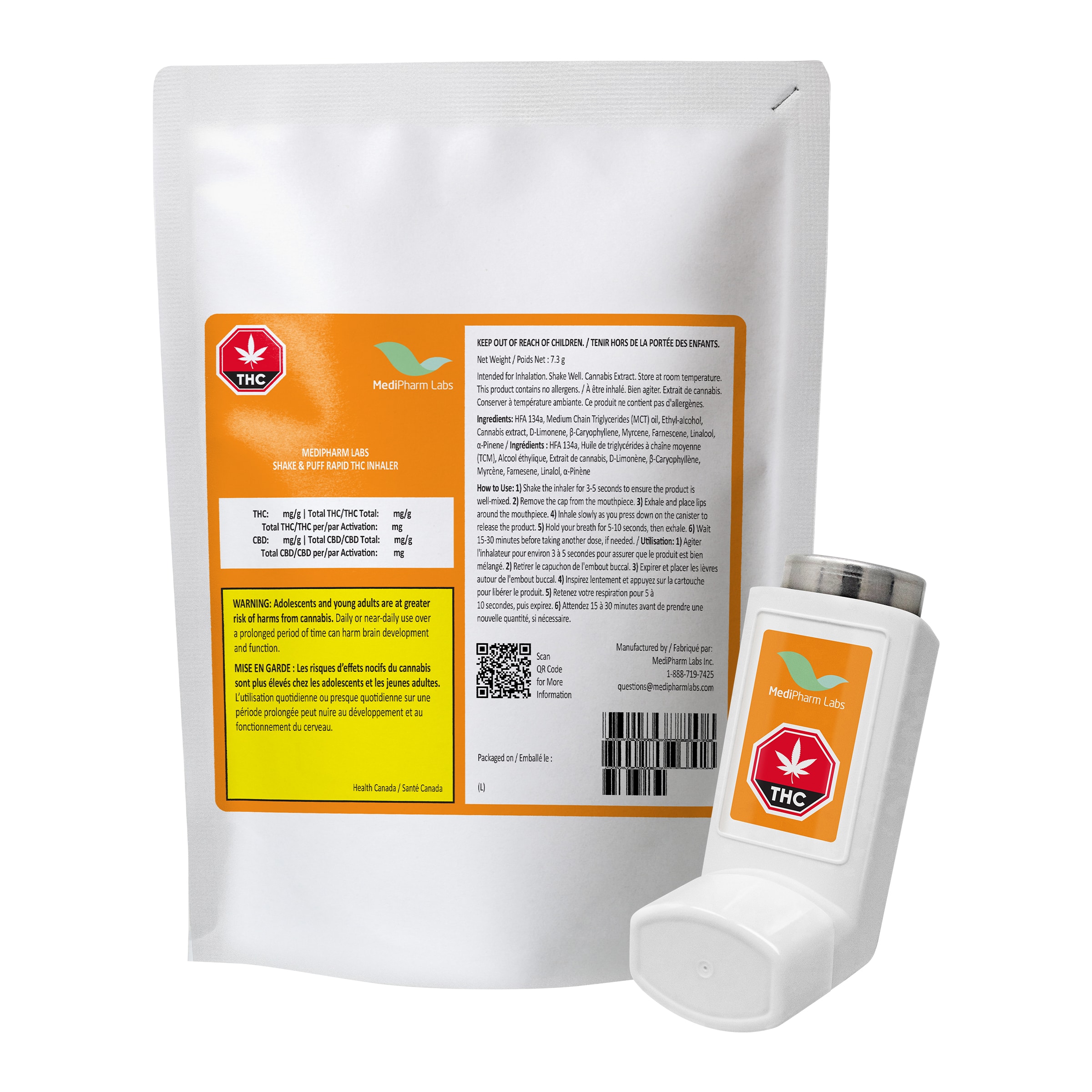 MediPharm Labs Shake and Puff Rapid THC Inhaler